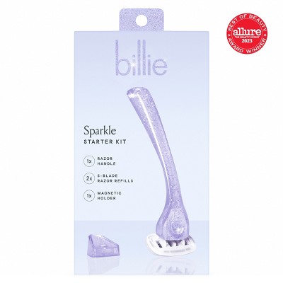 Billie Women's Sparkle Razor Kit - 1 Handle + Magnetic Holder + 2 Blade ...