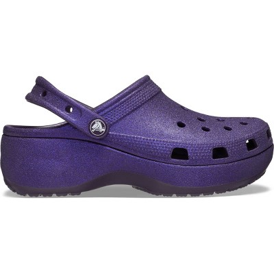 Crocs Womens Classic Platform Glitter Clogs, W10, Dark Iris : Target