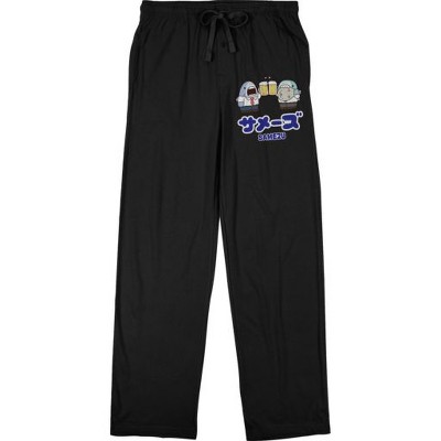 Samezu Shark With A Cat And Kanji Logo Men’s Black Sleep Pants-3xl : Target