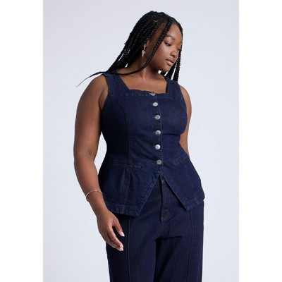 Eloquii Women's Plus Size Denim Vest : Target
