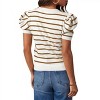 Short Puff Sleeve Sweaters for Women Trendy Crewneck Striped Casual ...