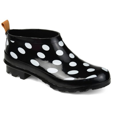 Journee Collection Womens Rainer Block Heel Rain Boots Black Dot 10 ...