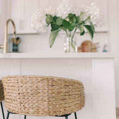 Landis Woven Backed Counter Height Barstool With Cushion - Threshold ...