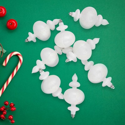 Northlight 8-count White Shatterproof Finial Christmas Ornaments, 6 ...