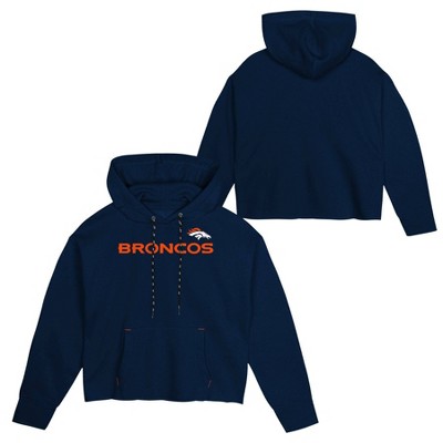 Nfl Denver Broncos Juniors Cropped Hooded Sweatshirt - L : Target