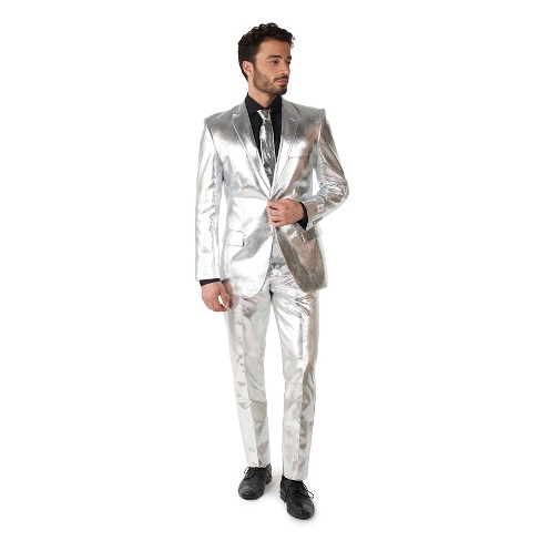 Opposuits Men's Shiny Party Suits - Shiny Silver - Metallic - Size Us ...