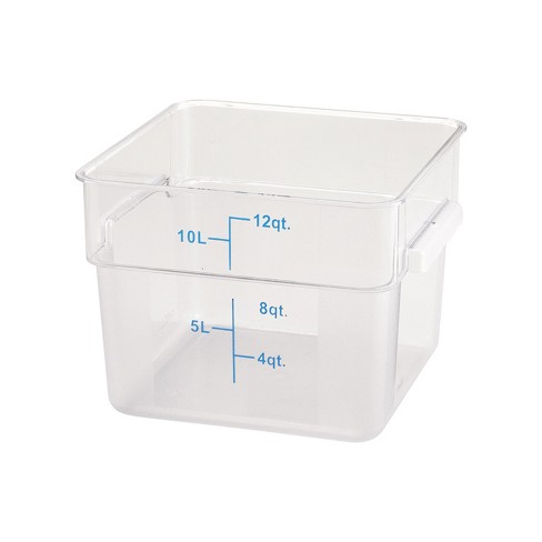 Winco Storage Container, Clear Polycarbonate, Square, 12 Quart : Target