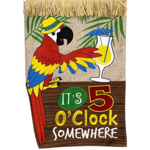 It's 5 O'clock Summer Burlap House Flag 28" X 40" Briarwood Lane : Target