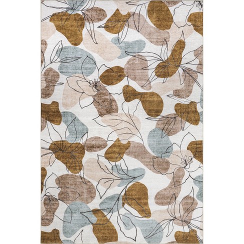 Nuloom Deisy Abstract Floral Machine Washable Indoor/outdoor Area Rug ...