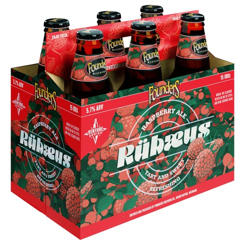 Founders Rübæus Raspberry Ale Beer - 6pk/12 Fl Oz Bottles : Target