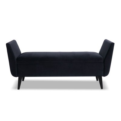 Jennifer Taylor Home Alma Tufted Flared Arm Entryway Bench, Opal Grey ...