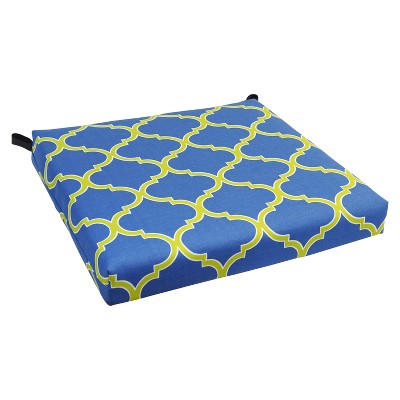 Cobalt Harris Plaid Woven Plaid Chair Pads With Tiebacks (set Of 4 ...