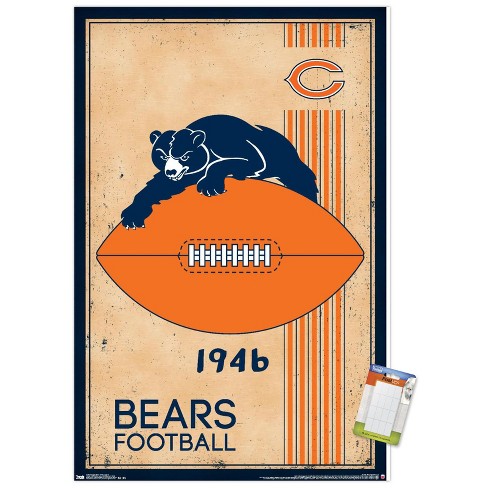 Trends International Nfl Chicago Bears - Retro Logo 14 Unframed Wall ...