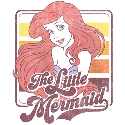 Girl's The Little Mermaid 70s Retro Ariel T-shirt - White - X Large ...