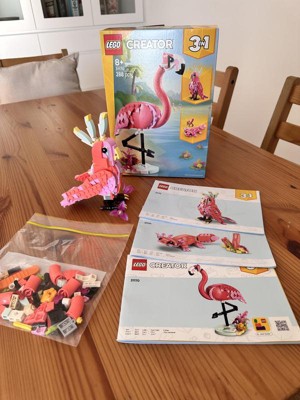 LEGO Creator 3 in 1 Wild Animals: Pink Flamingo Toy with 3 Building ...