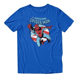 Marvel Comics Retro Women's Spider-Man Swinging Flag Circle T Shirt ...