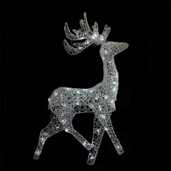 Northlight Set Of 3 White Glittered Doe, Fawn And Reindeer Lighted ...