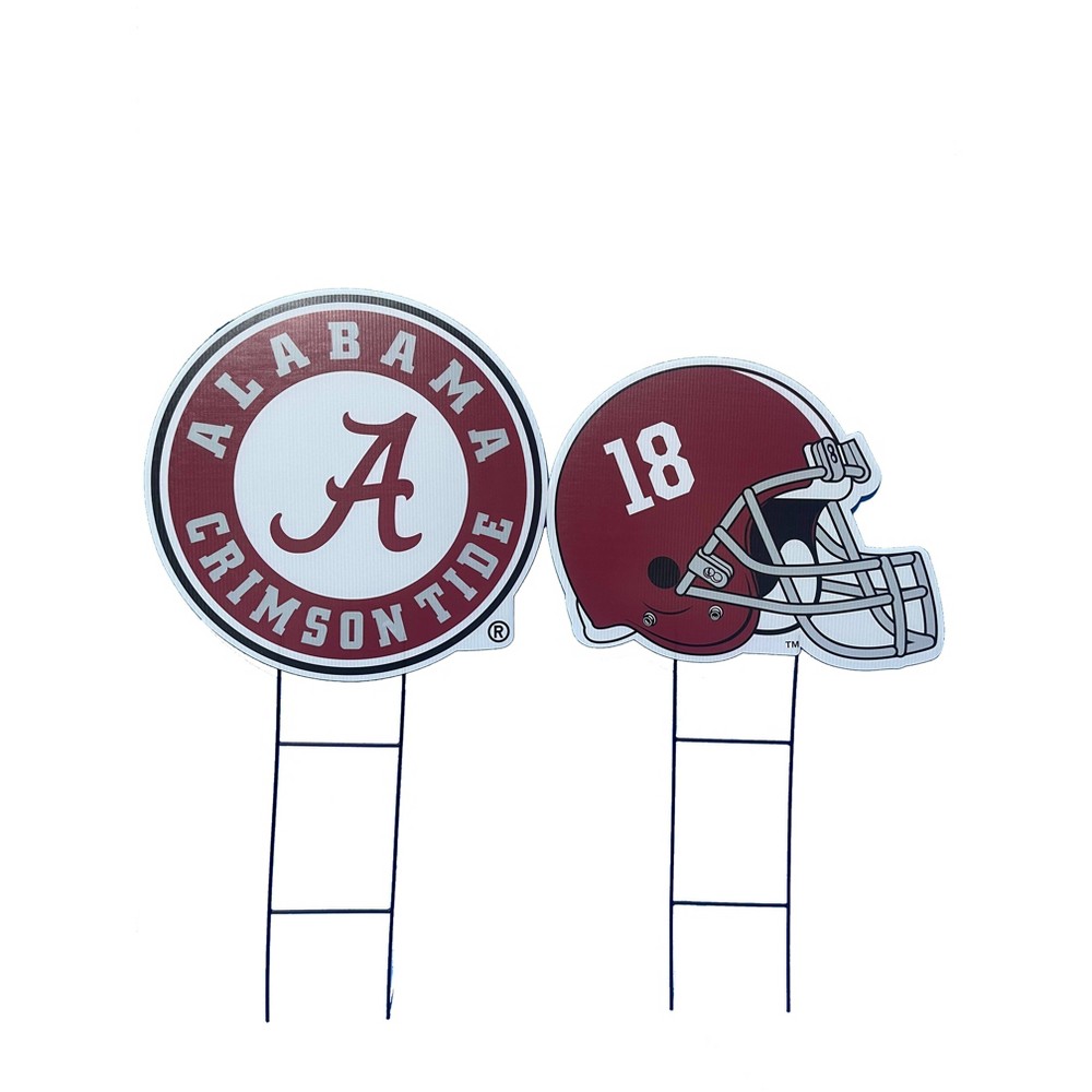 NCAA Alabama Crimson Tide 2pk Logo and Helmet Garden Stake Set - buy ...
