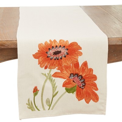Saro Lifestyle Table Runner With Stripe Design, 16"x72", Orange : Target