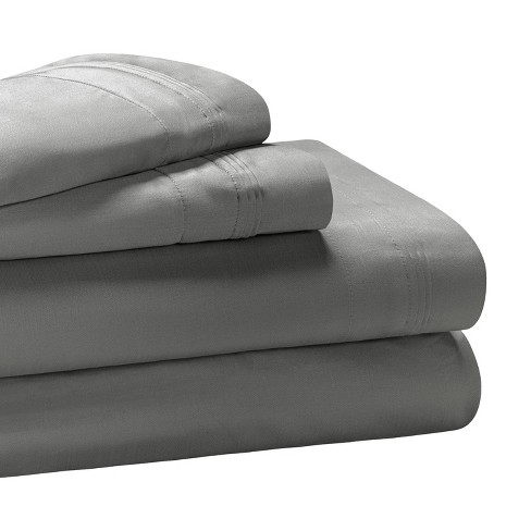 650-thread Count Cotton Deep Pocket Sheet Set, California King, Gray ...