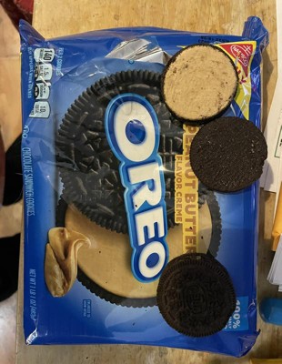 OREO Peanut Butter Flavor Creme Chocolate Sandwich Cookies Family Size ...