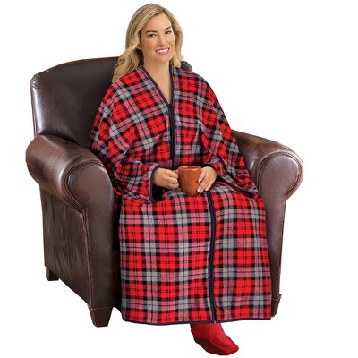 Collections Etc Classic Tartan Plaid Design Soft Fleece Cuddle Wrap 60 ...