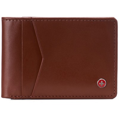 Alpine Swiss Men’s Delaney Slimfold Rfid Safe Slim Bifold Wallet Smooth ...