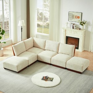 Christopher Knight Home Azure Modern 6 Piece Wooden Boucle Upholstered ...