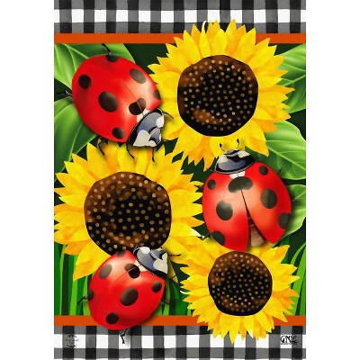 Ladybugs And Sunflowers Summer Garden Flag Floral Everyday 18" X 12.5 ...