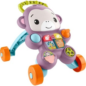 Fisher-Price Baby Push Toy Learn with Me Purple Monkey Walker Musical ...