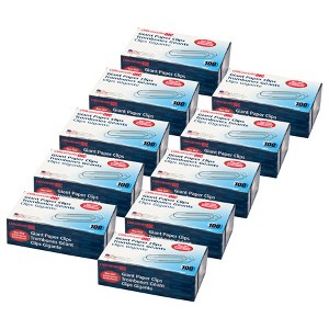 Officemate® Paper Clips, Giant Non-Skid Gem, 100 Per Box, 10 Boxes : Target