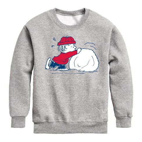 Peanuts Linus Snowball Graphic Long Sleeve Fleece Sweatshirt - Athletic ...
