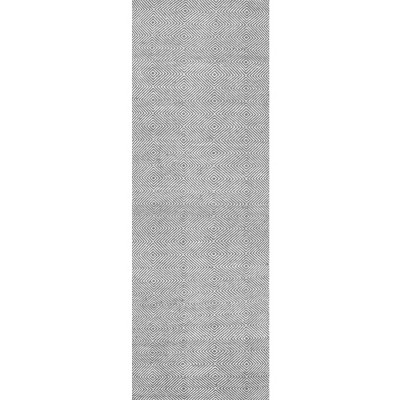Nuloom Ago Geometric Wool Area Rug, Runner 2' 6" X 10', Gray : Target
