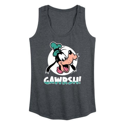 Women's Disney Goofy Gawrsh Graphic Racerback Tank - Heather Charcoal ...