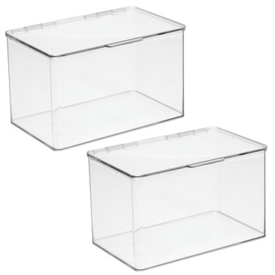 Mdesign Plastic Stackable Home Office Supplies Storage Box - 2 Pack ...