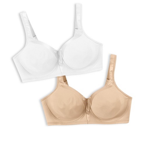 Playtex 18 Hour Silky Soft Smoothing Wireless Bra, 2-pack White/nude ...