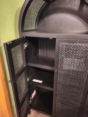 Woven Arched Wood Cabinet Black - Threshold™ : Target