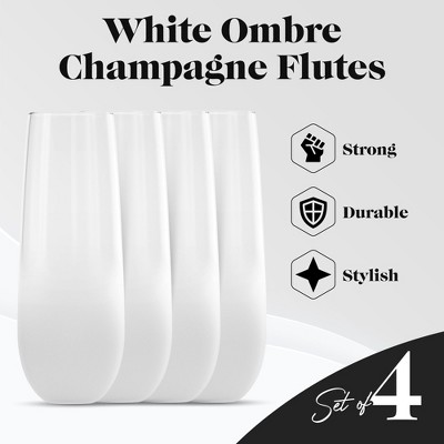 Trina Turk Ombre Frosted Stemless Flutes Set Of 4, Made Of Glass 10 ...