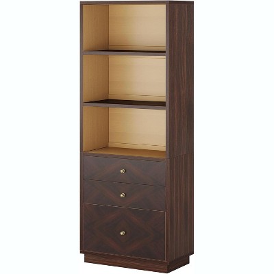 Tribesigns 4-tier Bookshelf With 2 Drawers White/gold : Target