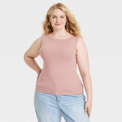 Women's Fitted Tank Top - Universal Thread™ Medium Mauve Xxl : Target