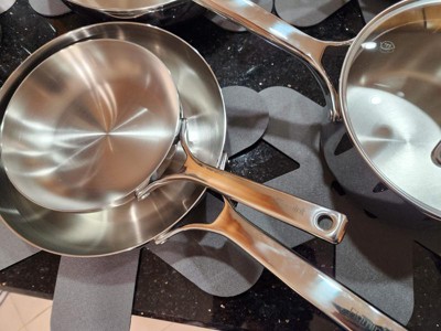 12pc Stainless Steel Cookware Set With 6pc Pan Protectors Silver ...