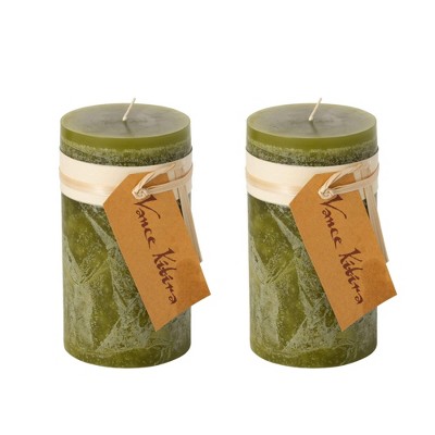 Moss Timber Pillar Candles - Set Of 2 : Target