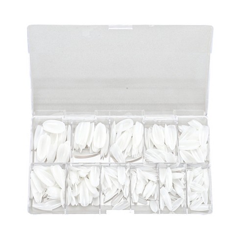Unique Bargains Women's Full Coverage Almond Fake Nails White 1 Set ...
