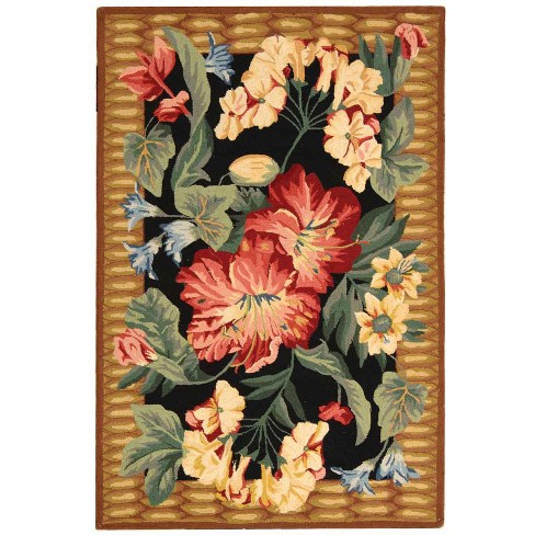 Chelsea Hk301 Hand Hooked Accent Rug - Black/brown - 2'9"x4'9 ...