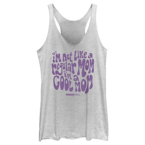 Women's Mean Girls I'm Not A Regular Mom Retro Purple Racerback Tank ...