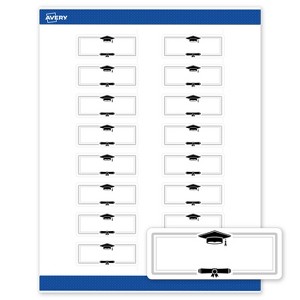 Avery® Matte 1" x 2-5/8" Labels, Silver & Black Grad Cap, 160ct : Target