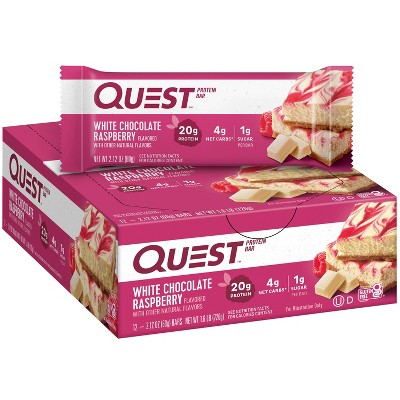 Quest Nutrition 20g Protein Bar - White Chocolate Raspberry - 12ct : Target