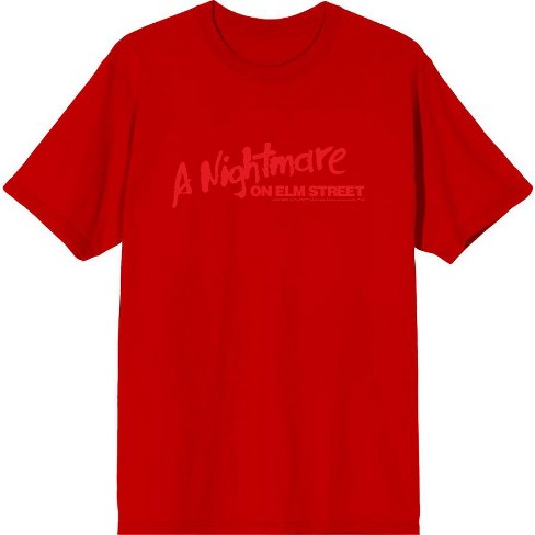A Nightmare On Elm Street Logo Men's Red Crew Neck Short Sleeve Tee-xl ...