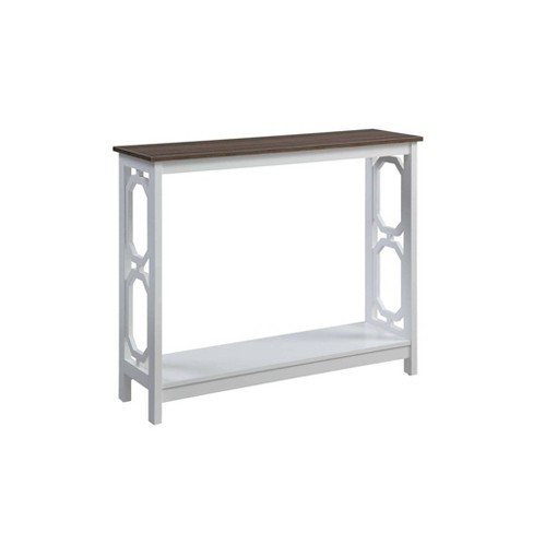 Breighton Home Omega Console With Shelf Table Driftwood Top/white: Mid ...