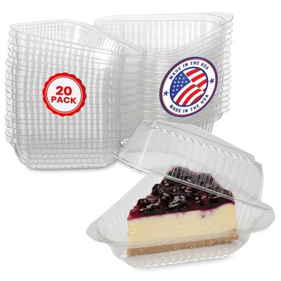 MT Products Medium Deep Clear Plastic Cake Slice Container - Pack of 20 ...